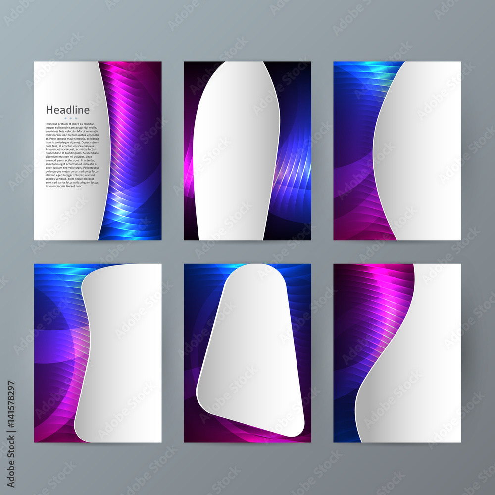 Vertical template page brochure format A4 set layouts08 Stock Vector ...