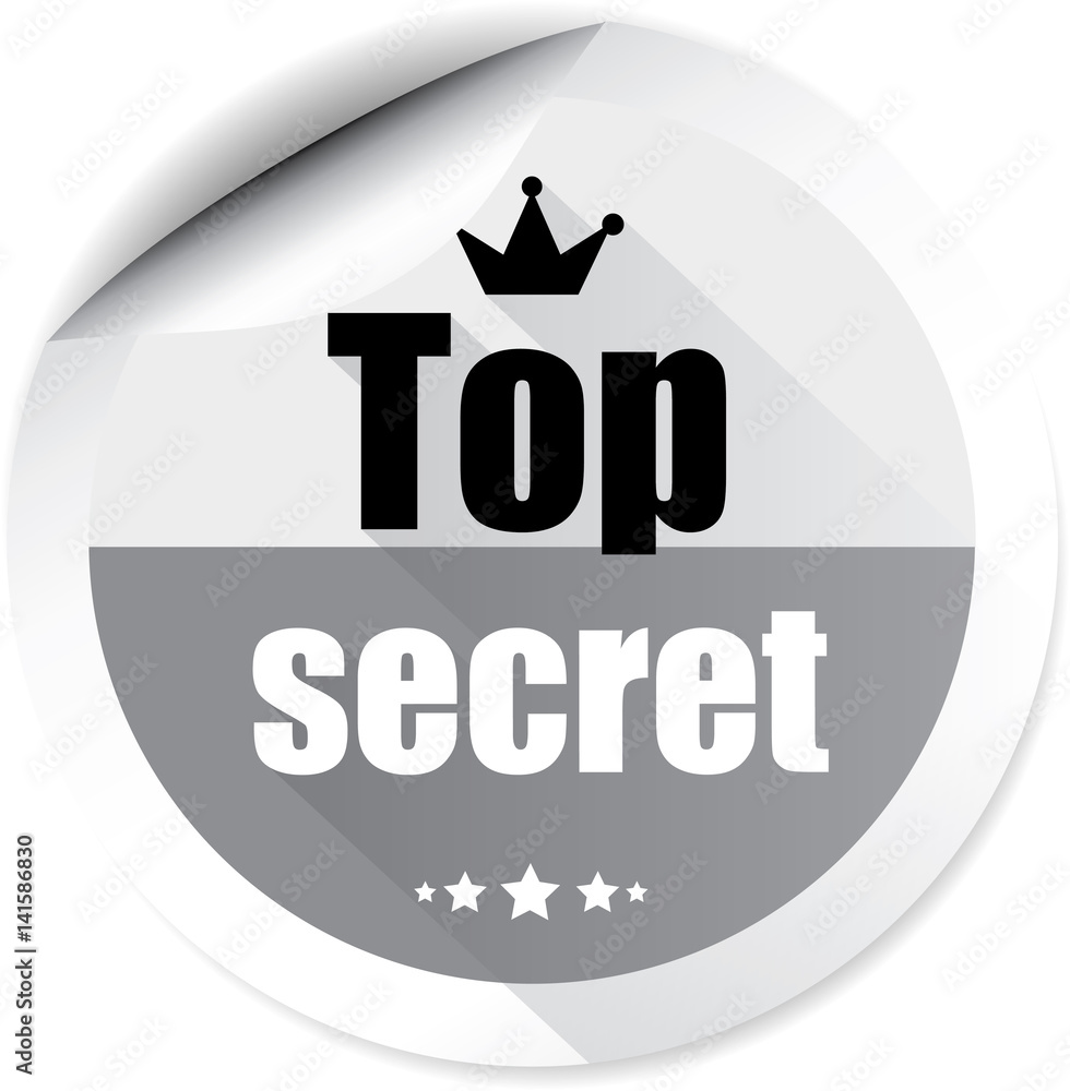 Top secret sticker, button, label and sign. Stock Illustration | Adobe ...
