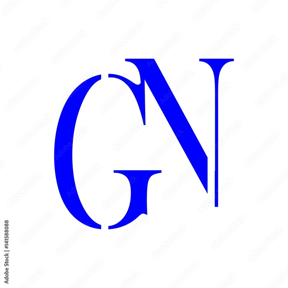 letter GN blue color logo vector Stock Photo | Adobe Stock