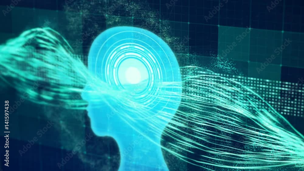 Vidéo Stock Brain processing information, memory boost, futuristic ...