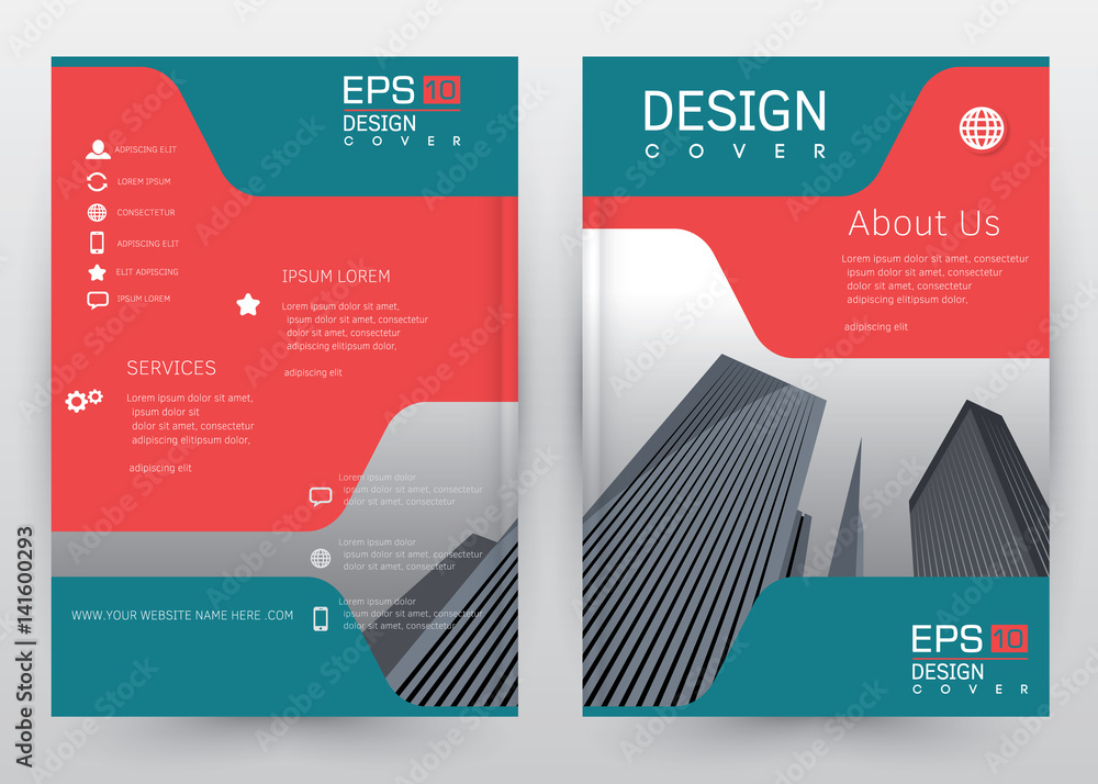 Cover Design Vector template set Brochure, Annual Report, Magazine ...