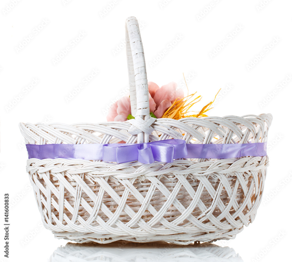 basket isolated on white background Decorated Stock Photo | Adobe Stock