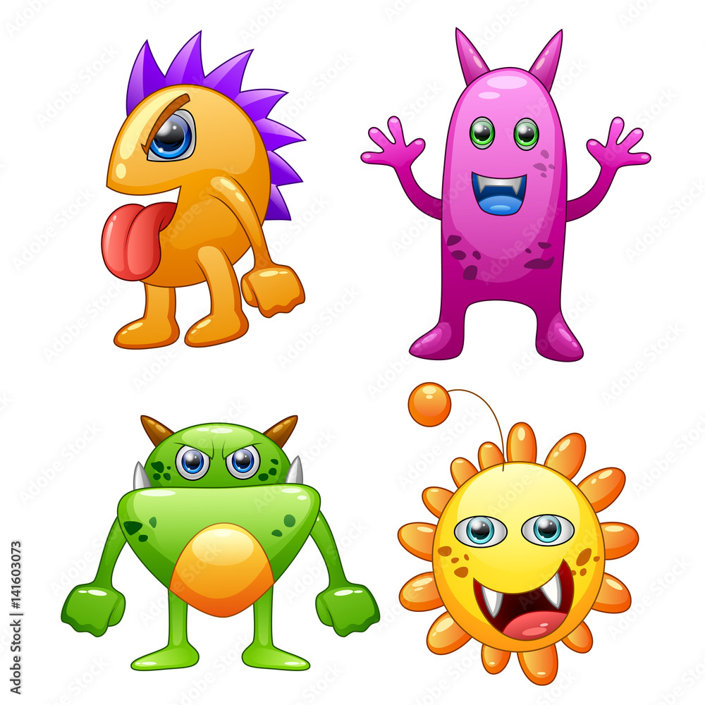 Bacteria with facial expressions. Vector illustration Stock Vector ...