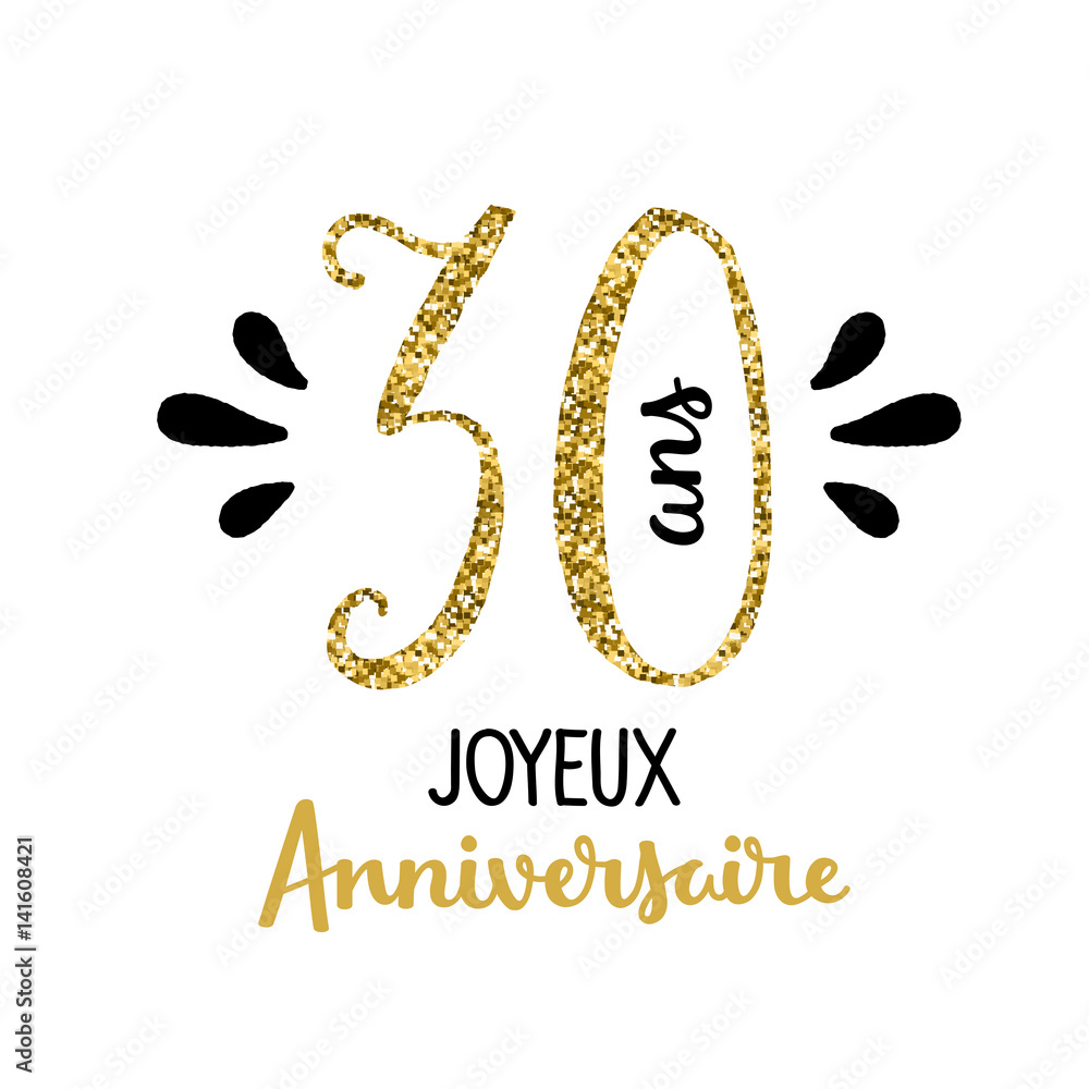 Carte JOYEUX ANNIVERSAIRE – 30 ANS Stock Vector | Adobe Stock
