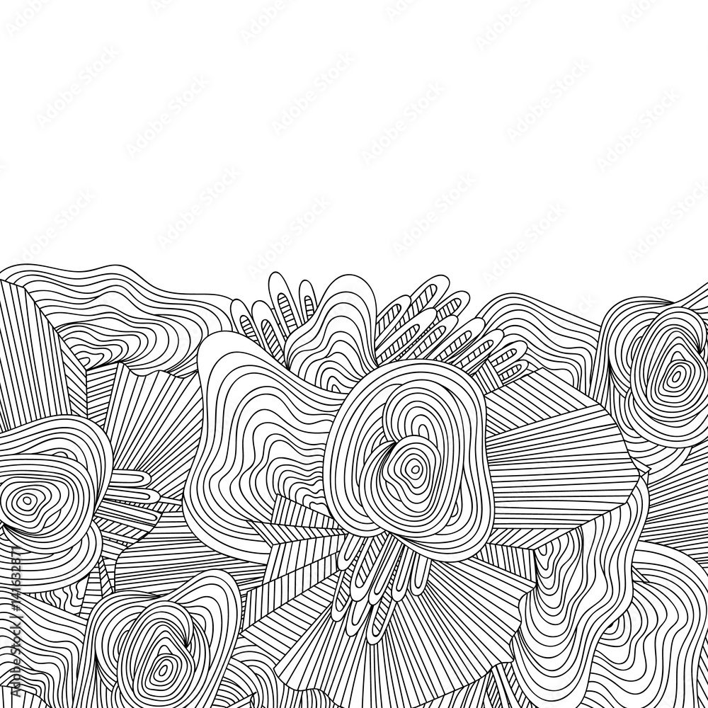 Abstract hand drawn zentangle style frame. Doodle art decorative border ...