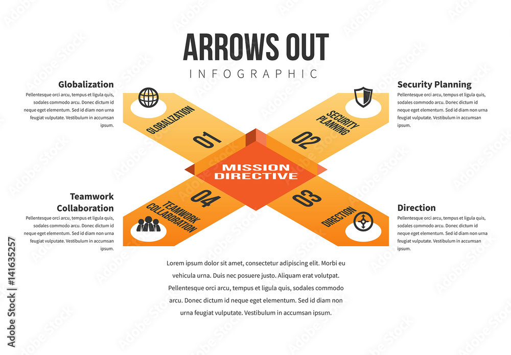 Arrows Out Infographic Stock Template | Adobe Stock