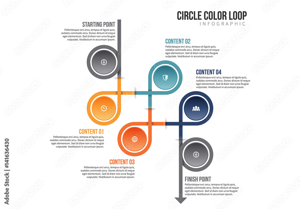 Circle Chain Infographic 6 Stock Template | Adobe Stock