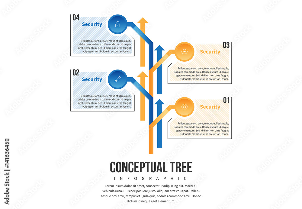 Modelo de Conceptual Tree Infographic do Stock | Adobe Stock