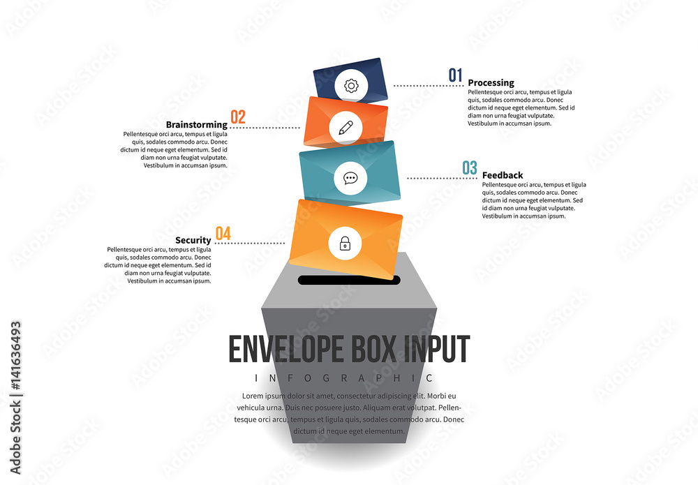 Envelope Box Infographic Stock Template | Adobe Stock