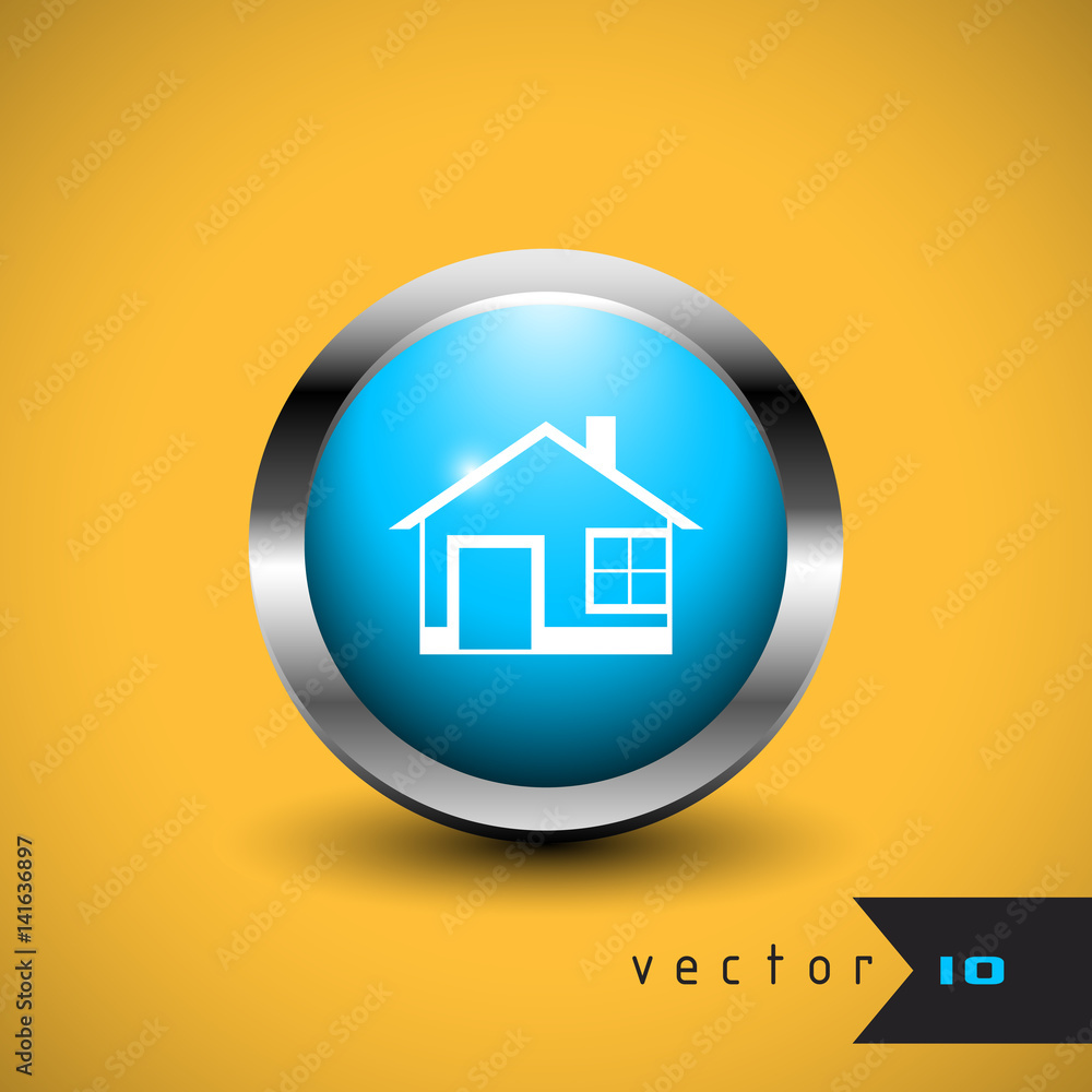 Vector illustration of the house button house button icon Stock Vector ...