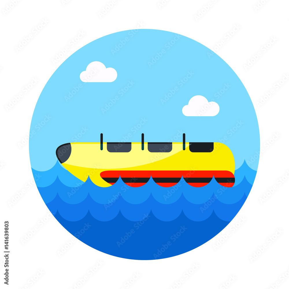 Yellow banana boat, ride icon. Summer. Vacation Stock Vector | Adobe Stock