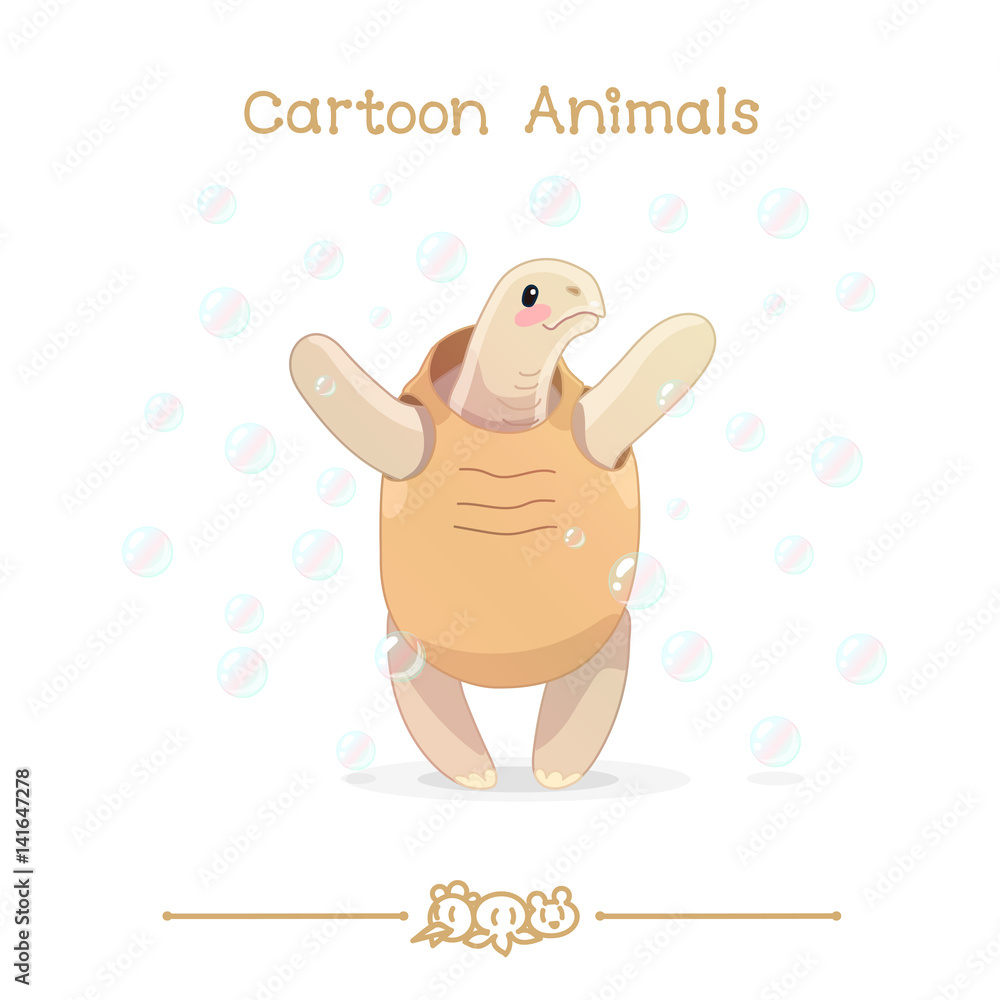 Toons series cartoon animals: dancing tortoise Stock Vector | Adobe Stock