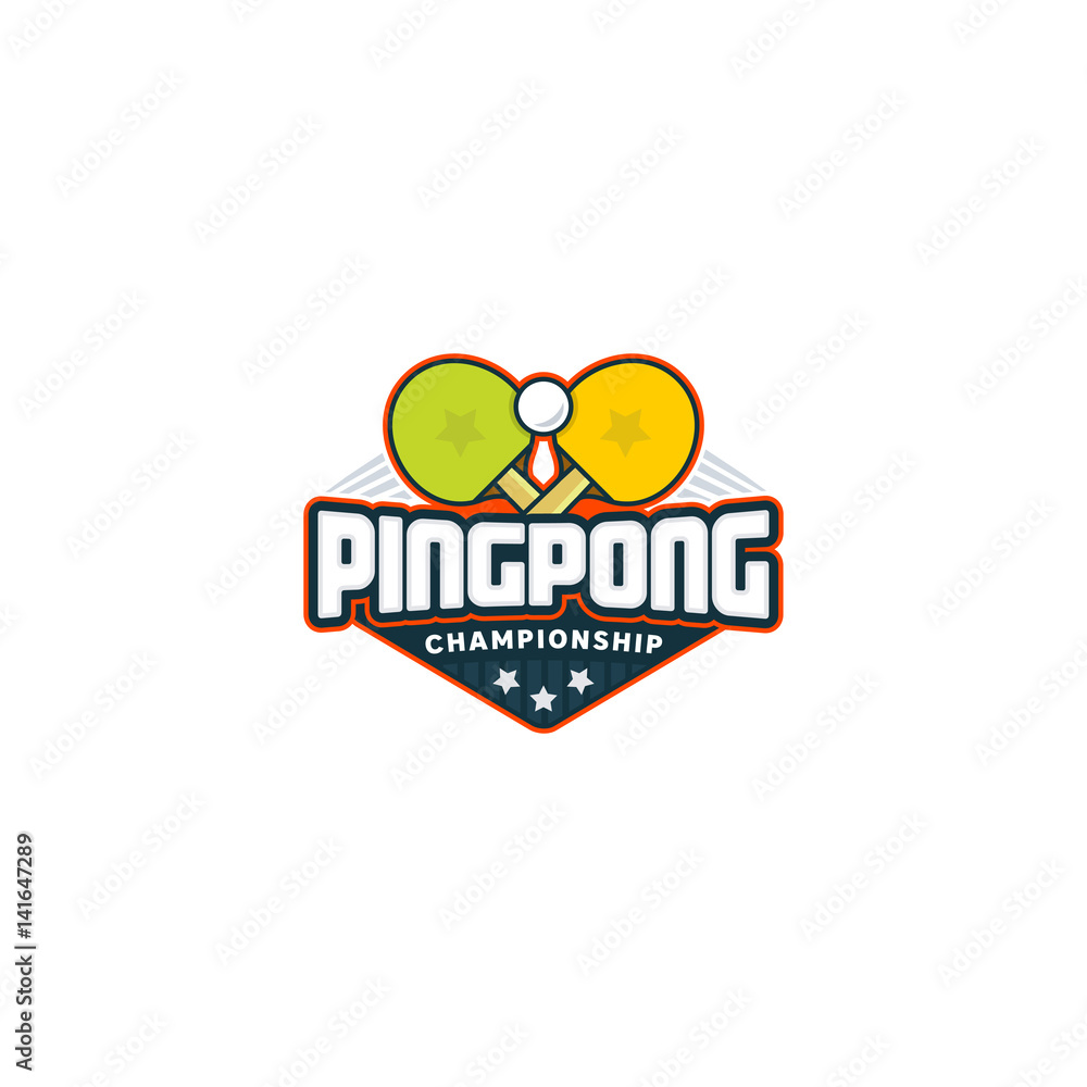 Ping pong logo. Table tennis sport badge. Vector illustration Stock ...