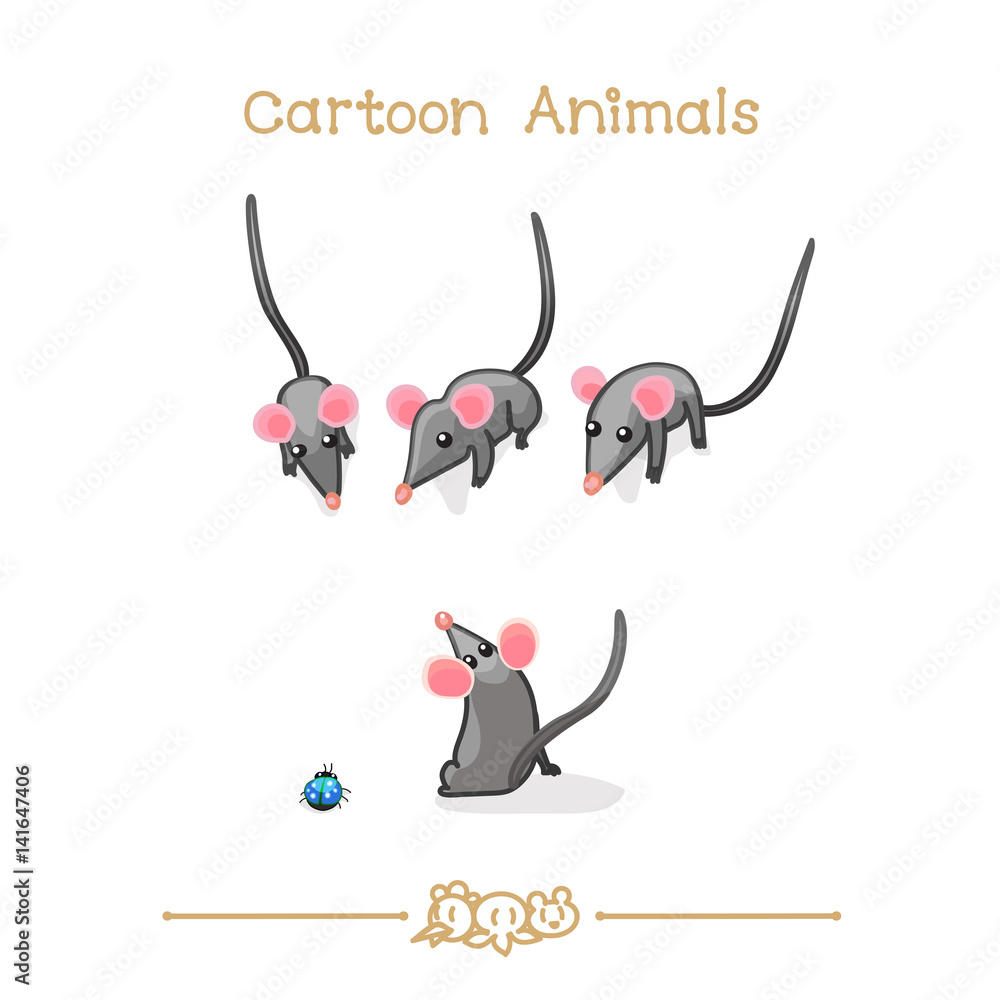 Toons series cartoon animals: Mouse group Stock Vector | Adobe Stock