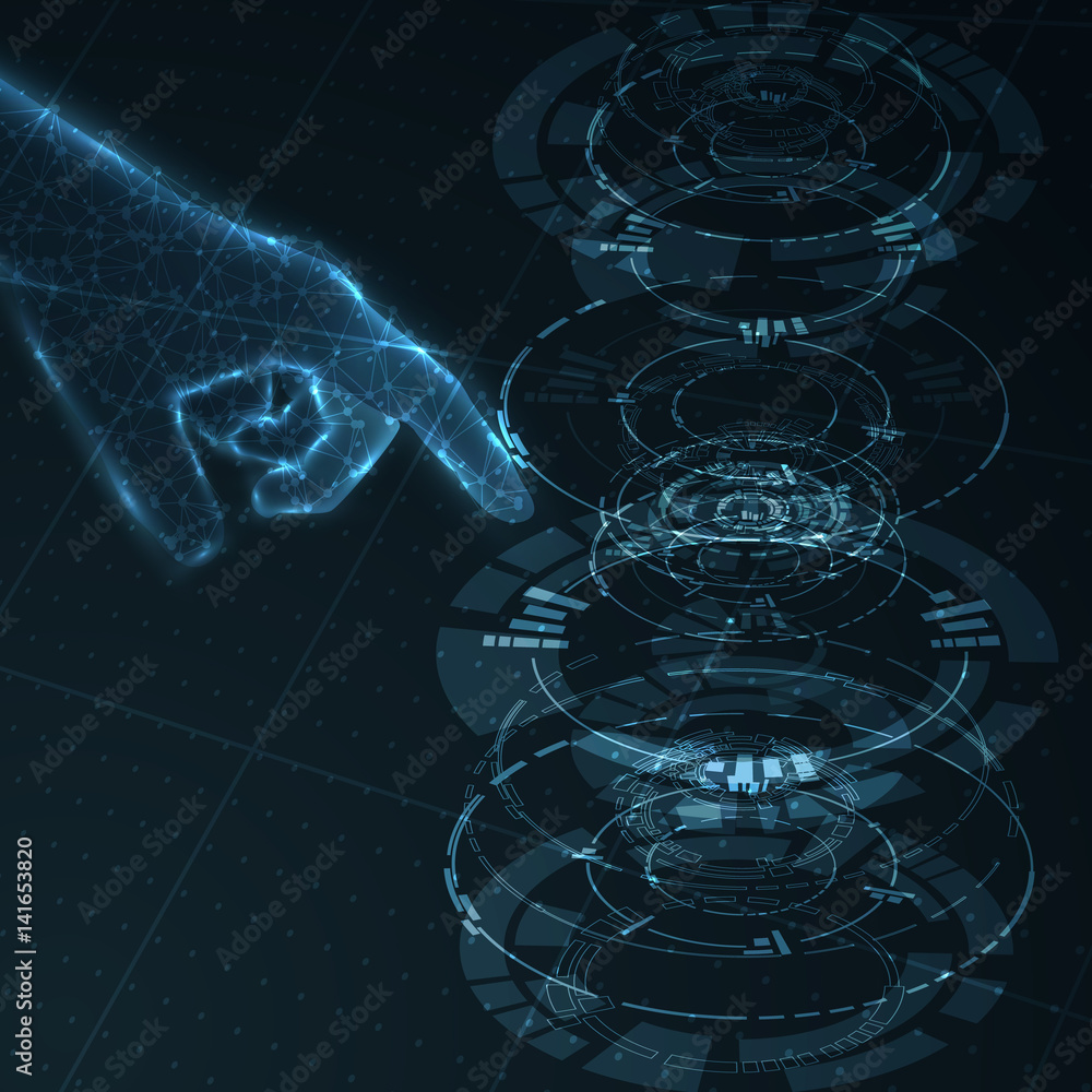 Shiny blue technology UI vector background Stock Vector | Adobe Stock