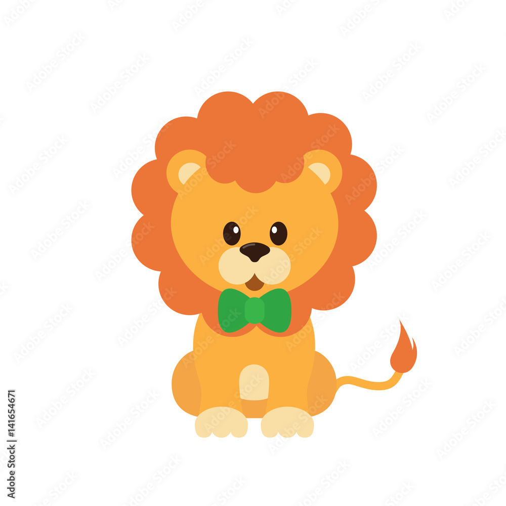 cartoon lion vector with tie Stock Vector | Adobe Stock