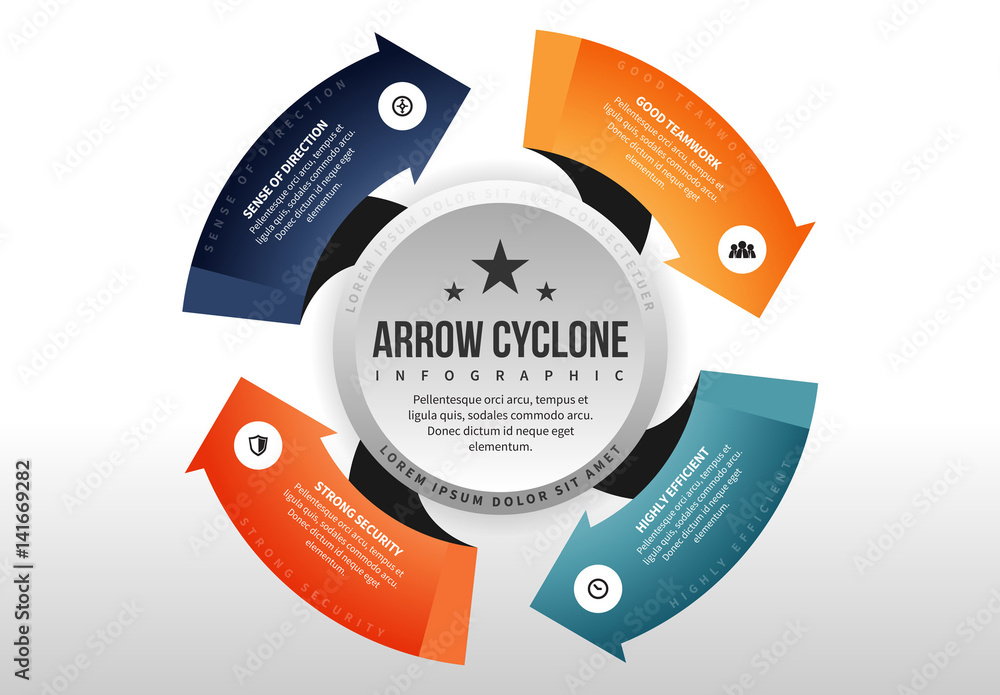 Arrows Around Circle Infographic 1 Stock Template | Adobe Stock
