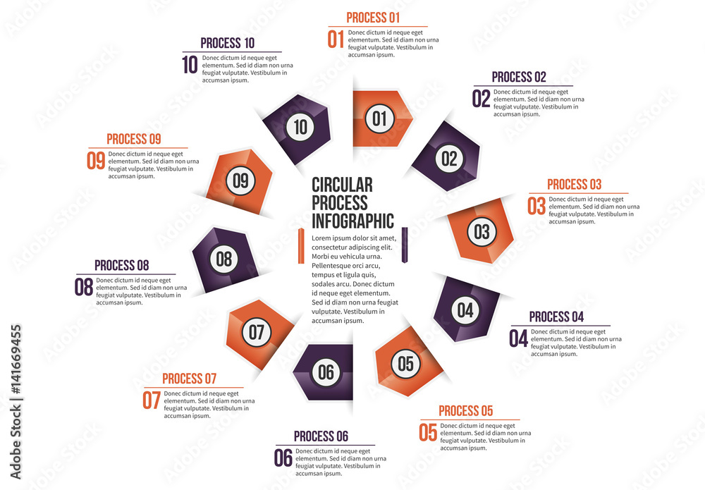 Triangular Tab Progress Infographic 8 Stock Template | Adobe Stock