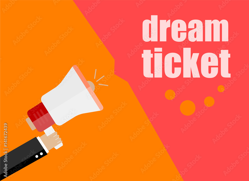 dream ticket. flat design business concept. Digital marketing business ...