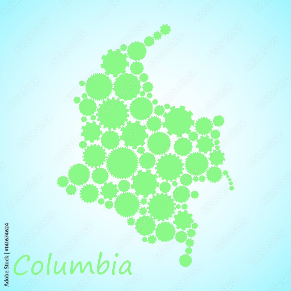 Abstract map of Colombia. Vector illustration. Stock Vector | Adobe Stock