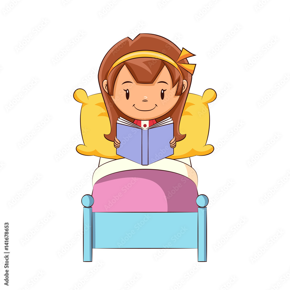 Clip Art Read In Bed