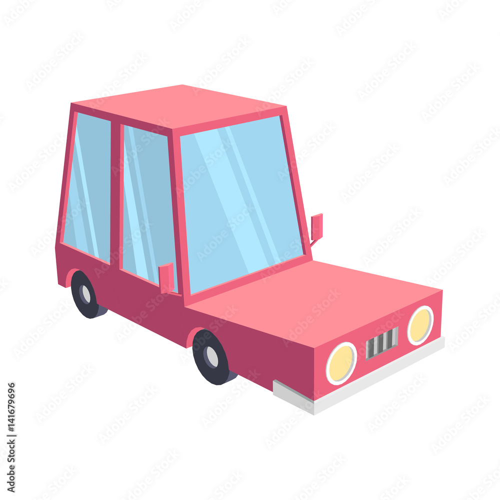 Abstract creative funny cartoon car set isolated on transparent ...