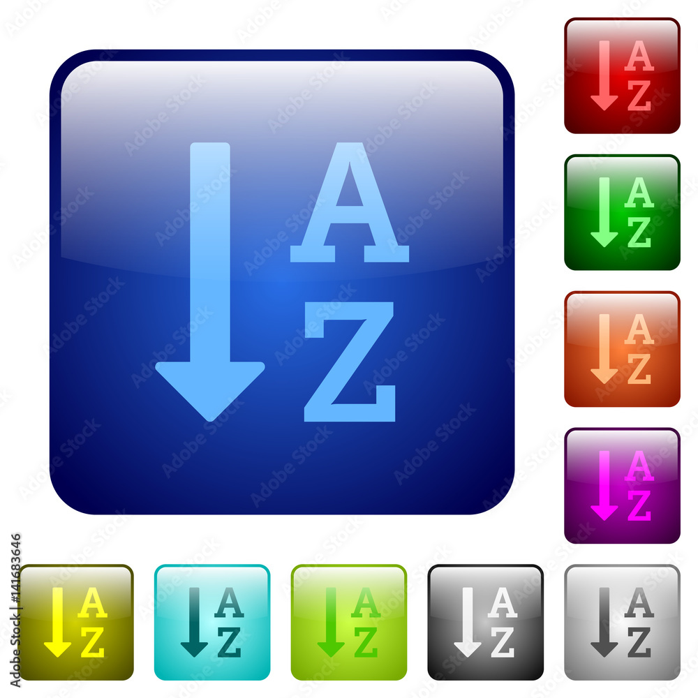 Alphabetically Ascending Ordered List Color Square Buttons Stock alphabetically-ascending-ordered-list-color-square-buttons-stock