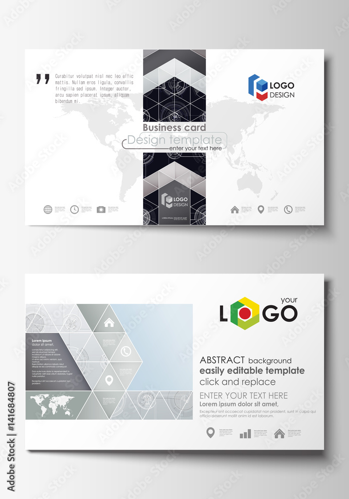 Business card templates. Easy editable layouts, flat style template ...