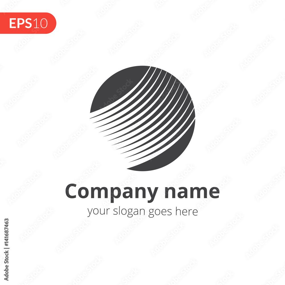 Circle logo vector design. Abstract business logo. Monochrome sphere ...