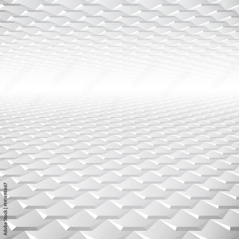 White background with pattern of hexagonal tiles overlayed as fish ...