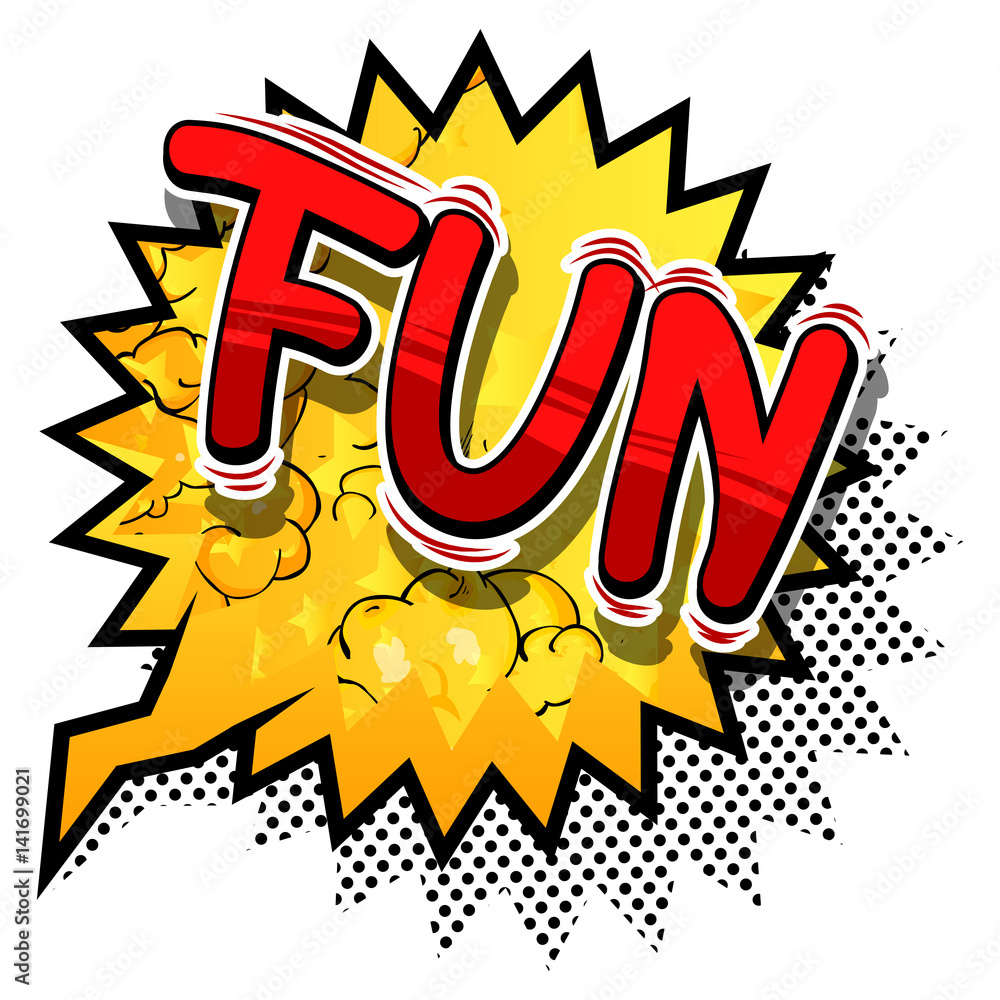 Vettoriale Stock Fun - Comic book style word on abstract background ...