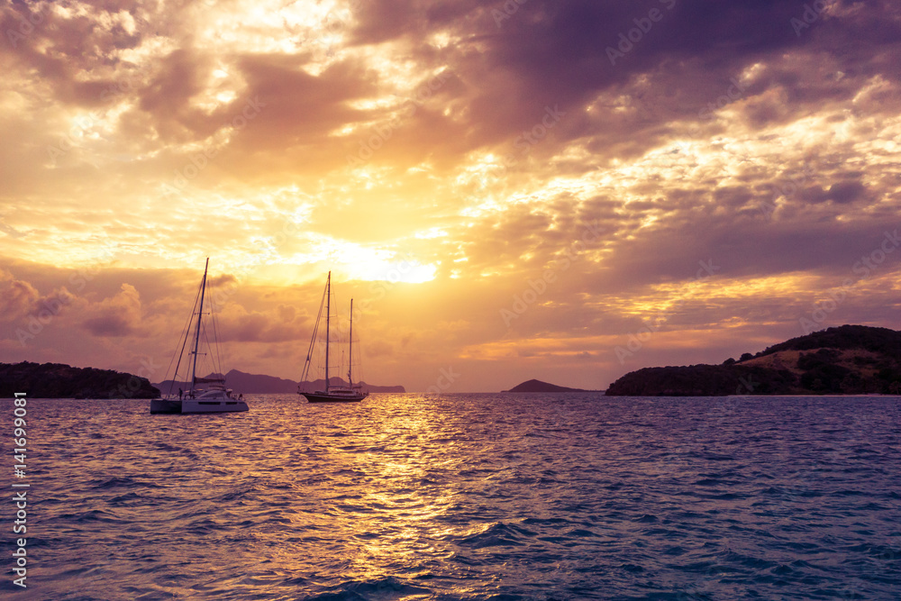 Sailing yacht, cruise on a catamaran Stock Photo | Adobe Stock