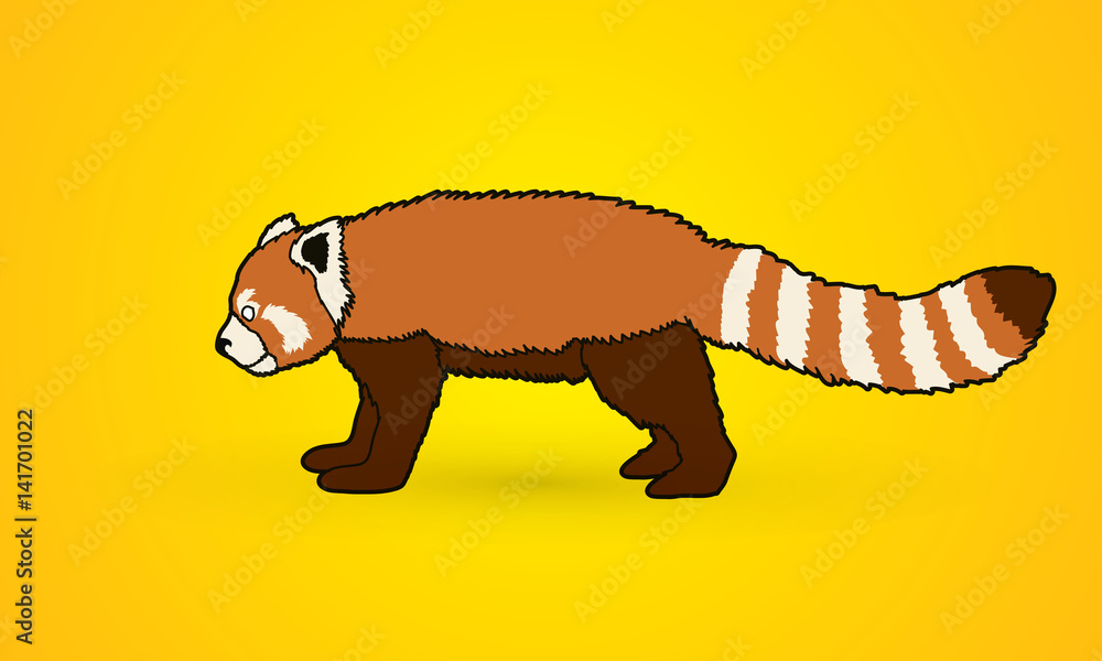 Red Panda side view graphic vector. Stock Vector | Adobe Stock