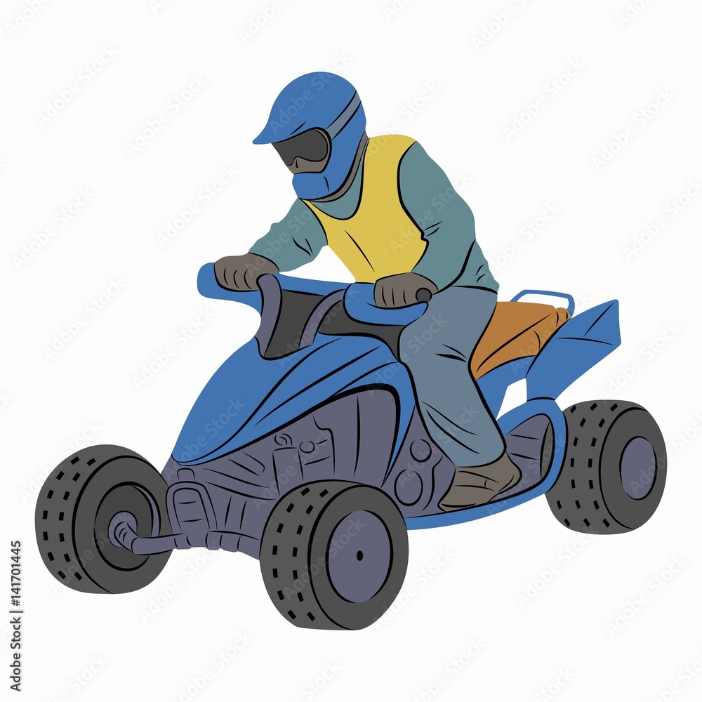 illustration of a rider ATV, vector draw Stock Vector | Adobe Stock