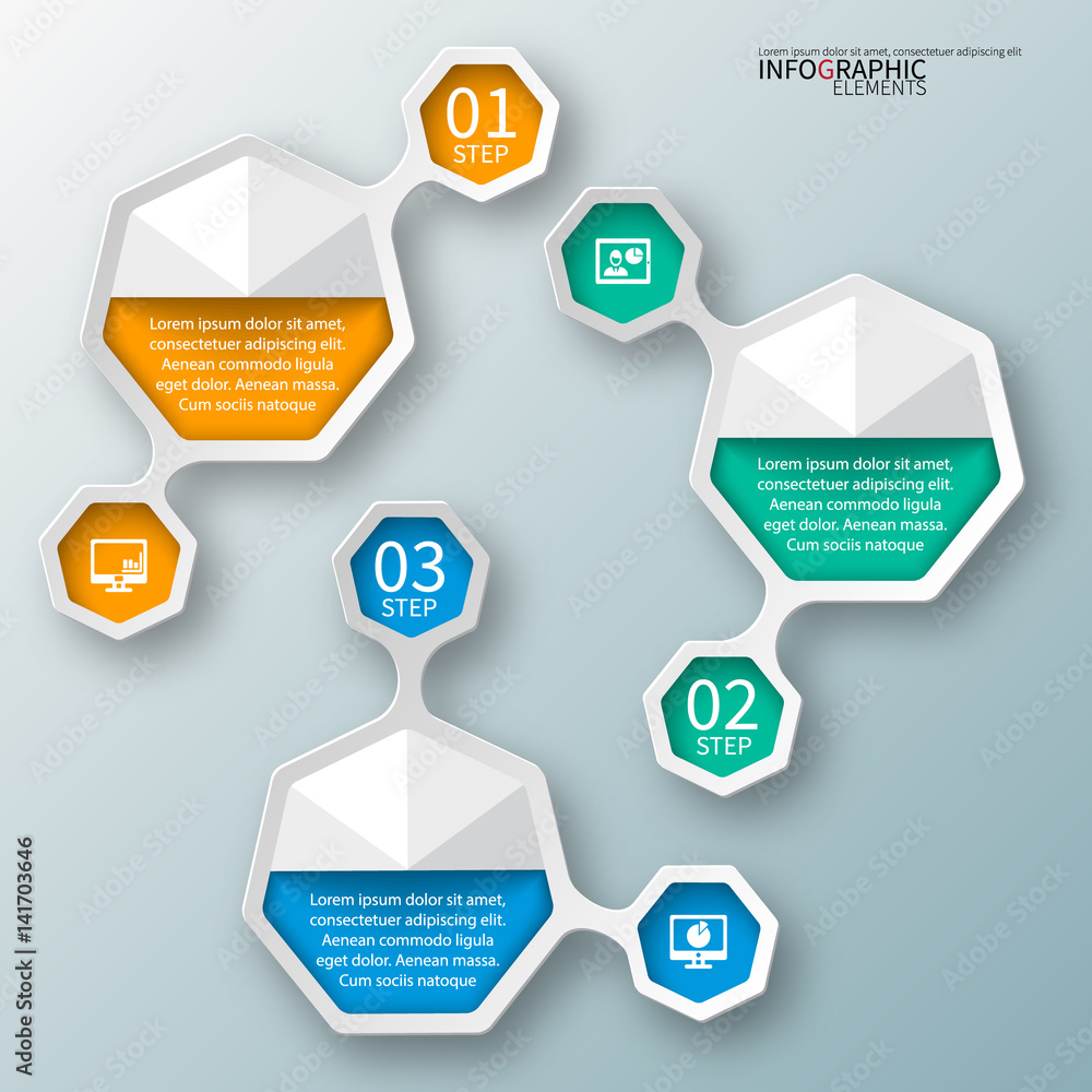 Abstract 3D Paper Infographics Stock Vector | Adobe Stock
