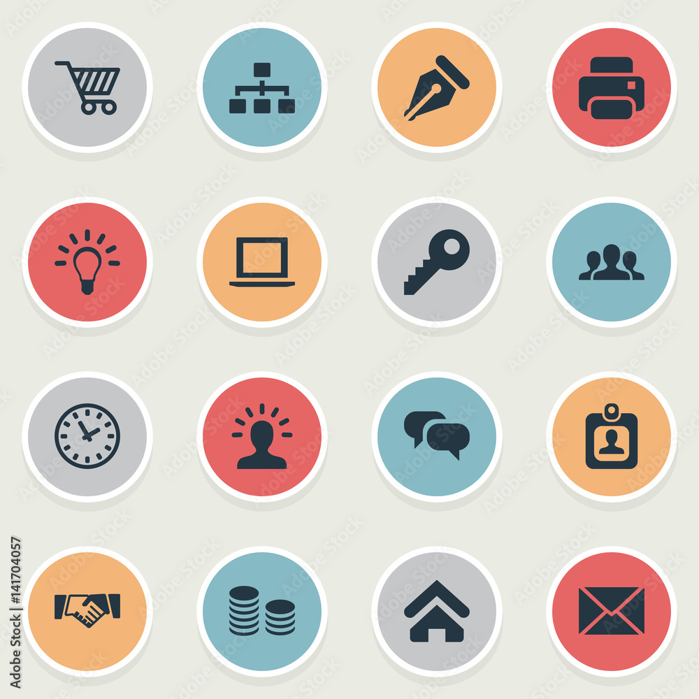 Vector Illustration Set Of Simple Trade Icons. Elements House Location ...