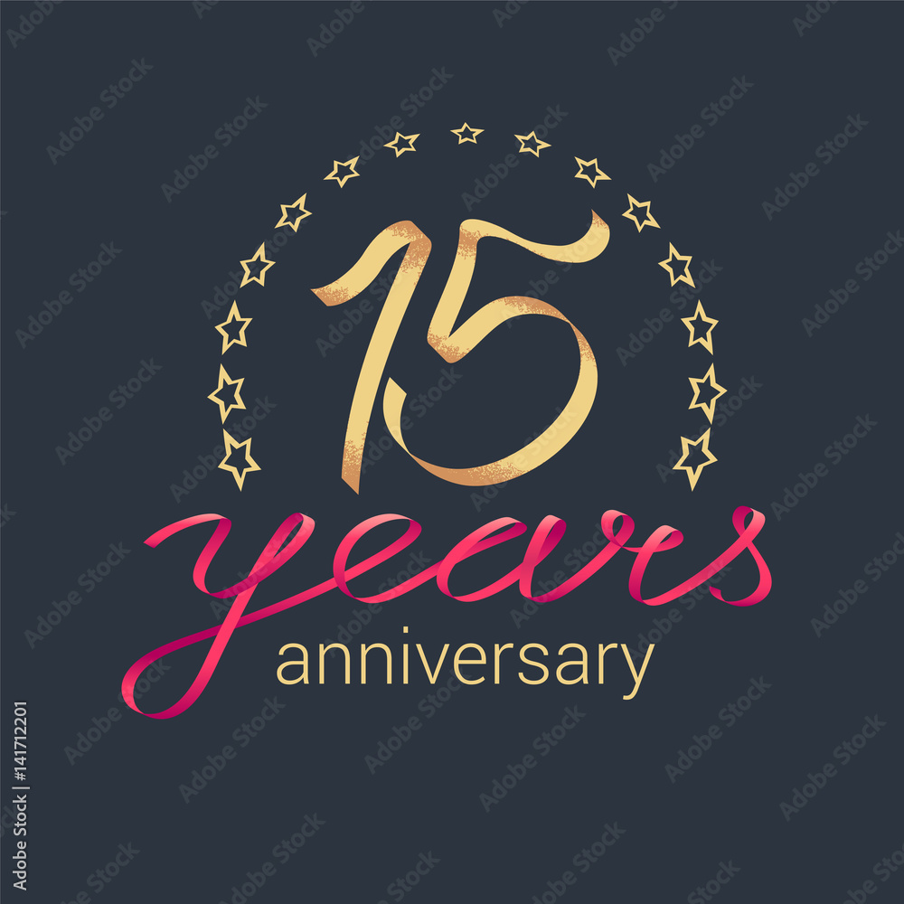 15 years anniversary vector icon, logo Stock Vector | Adobe Stock