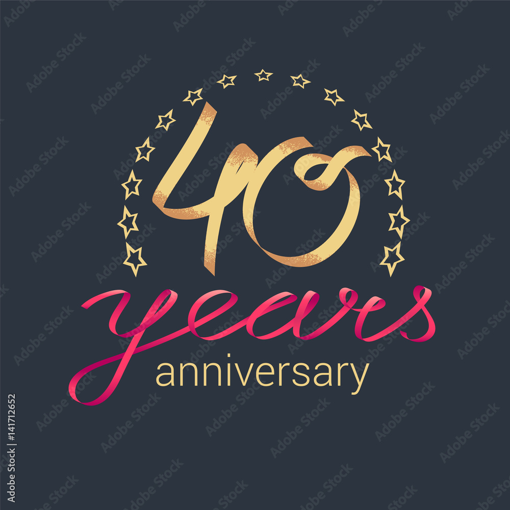 40 years anniversary vector icon, logo Stock Vector | Adobe Stock