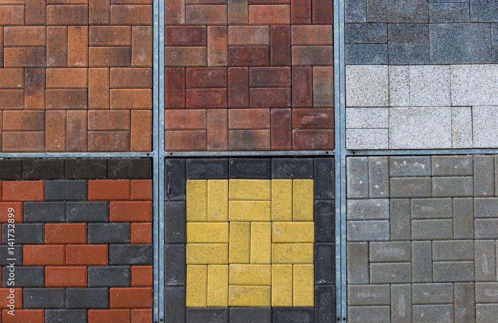 Outdoor garden tile floor design patterns background Stock Photo ...