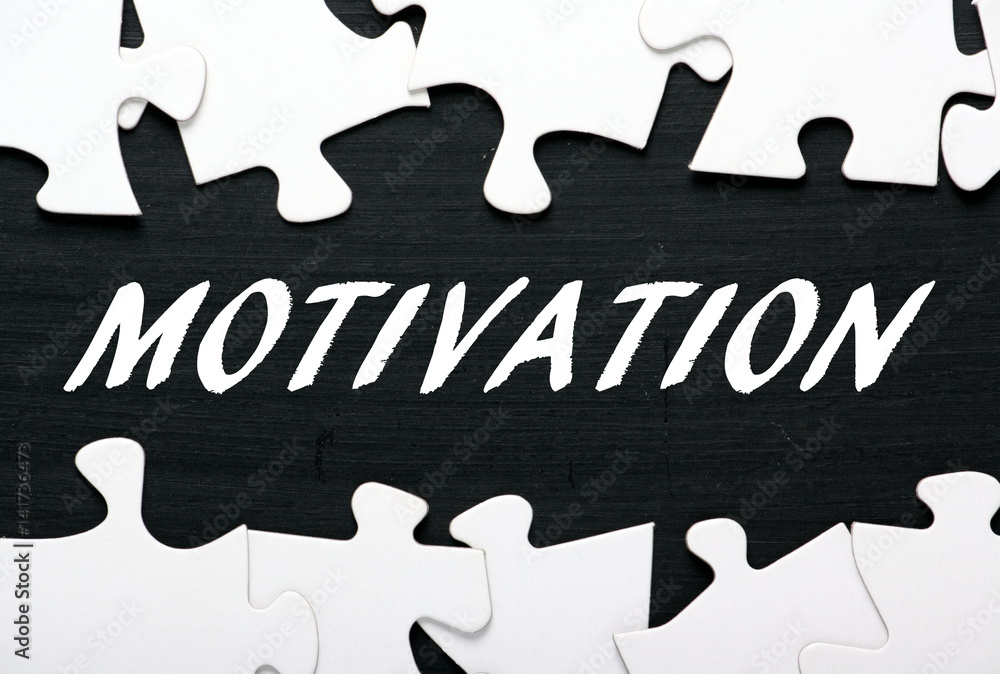 The word Motivation in white text on a blackboard with a border of ...