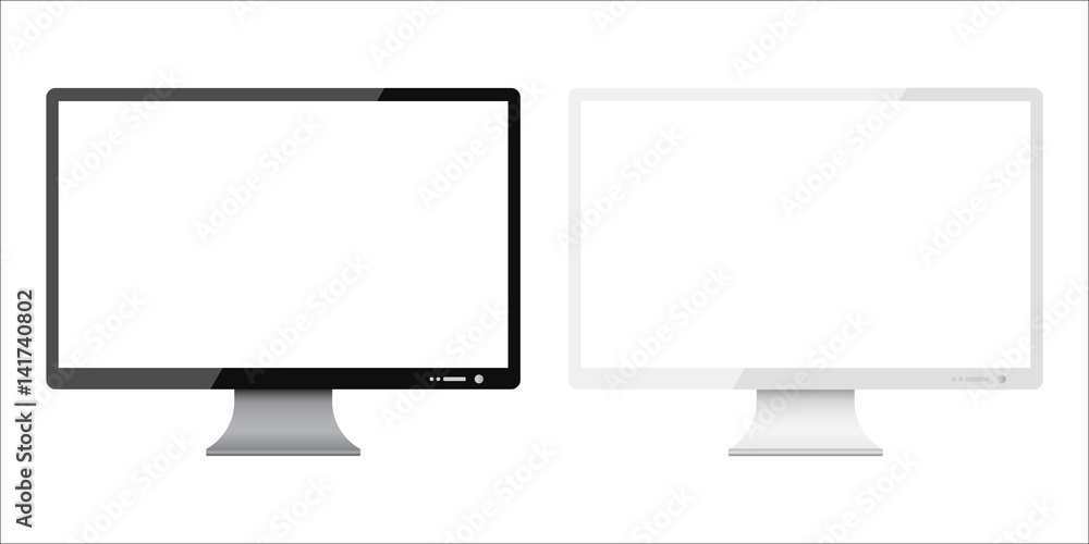 Two monitors realistic device - stock vector Stock Vector | Adobe Stock