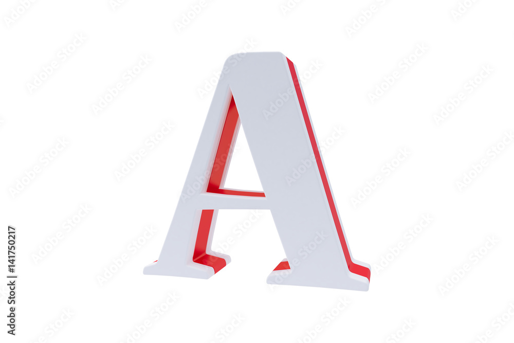 Alphabet letters, isolated on white background. Alphabet letter A made ...