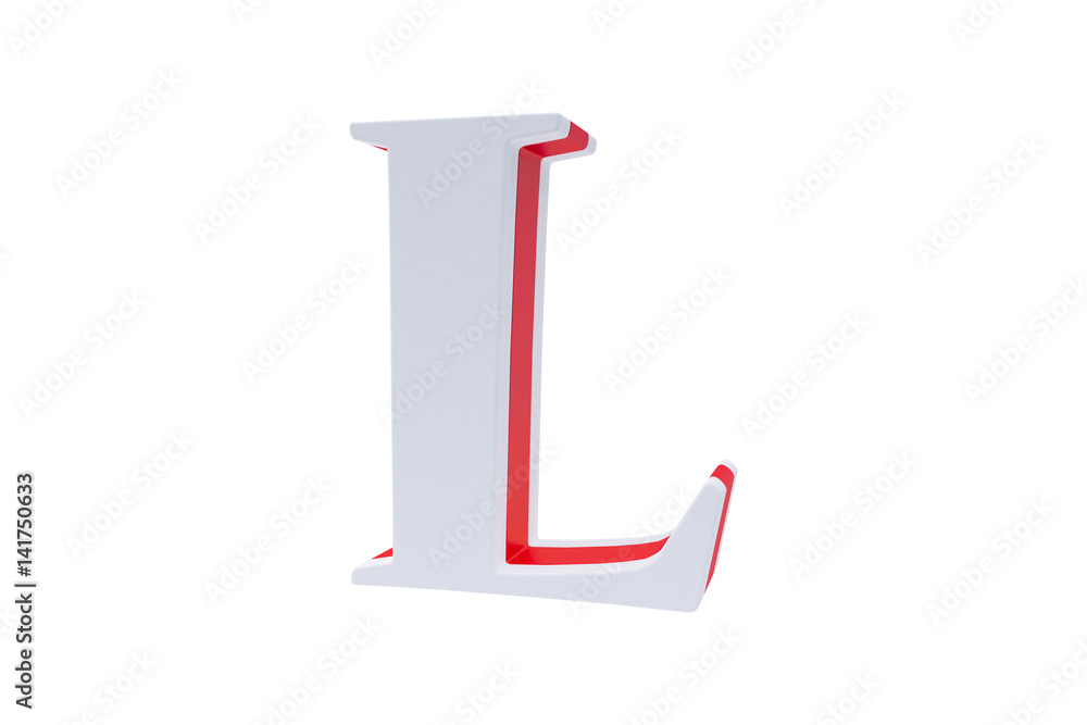 Alphabet letters, isolated on white background. Alphabet letter L made ...