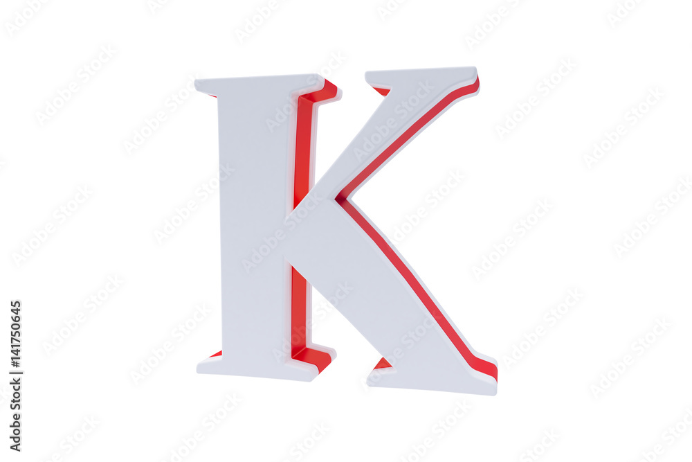 Alphabet letters, isolated on white background. Alphabet letter K made ...