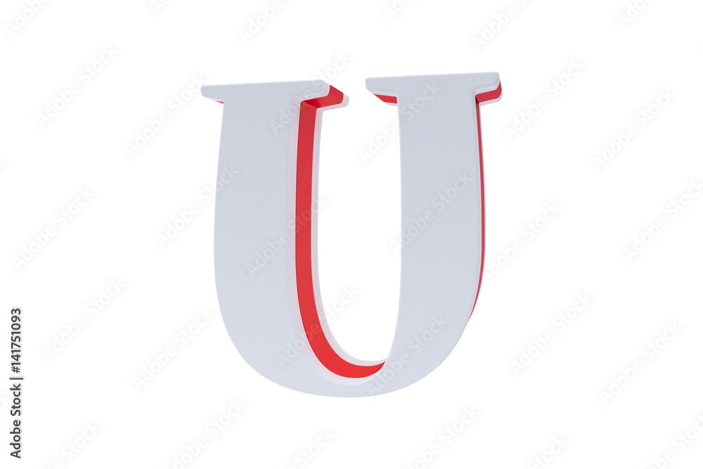 Alphabet letters, isolated on white background. Alphabet letter U made ...