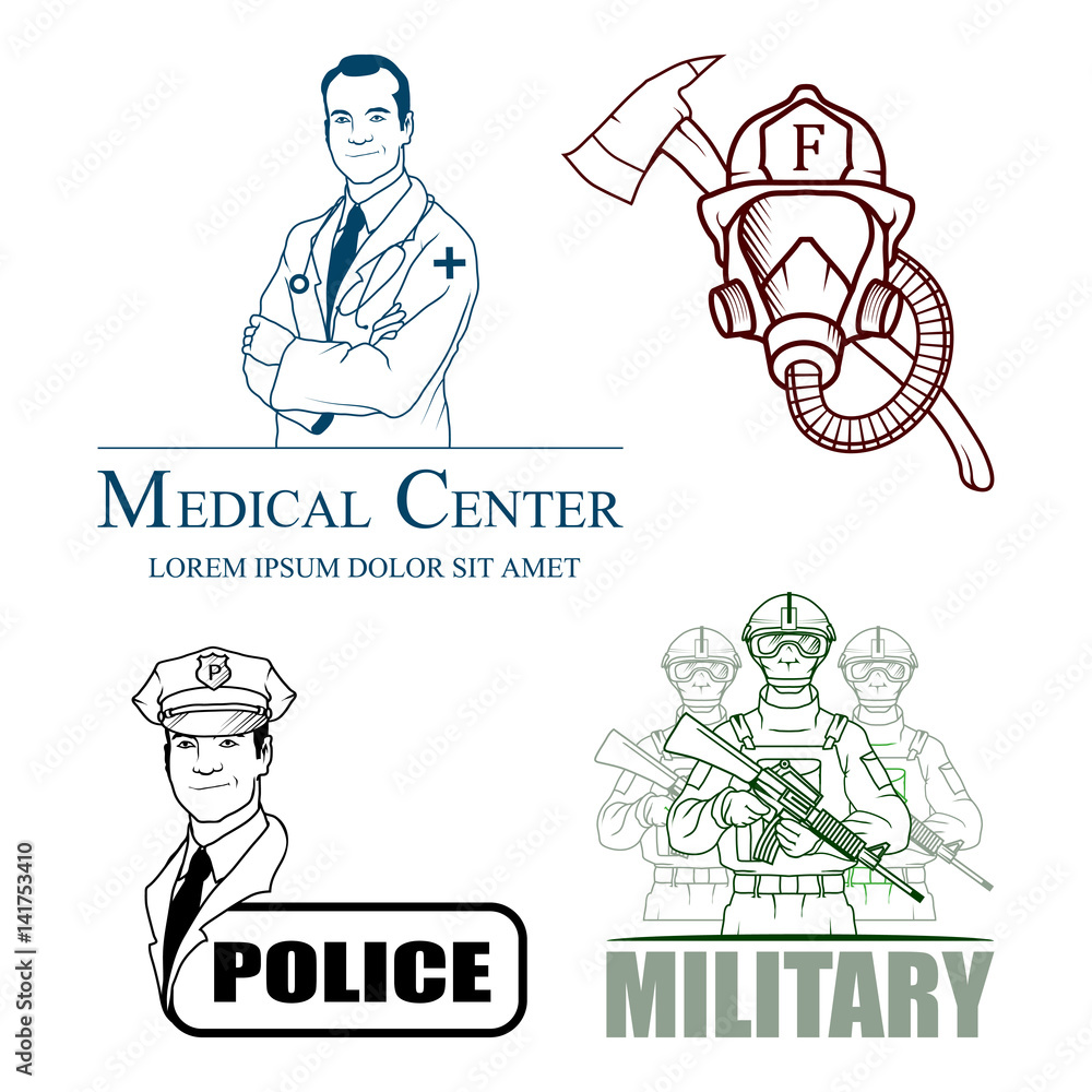 Emergency Rescue Services - Policeman Or Police Officer, firefighter in ...