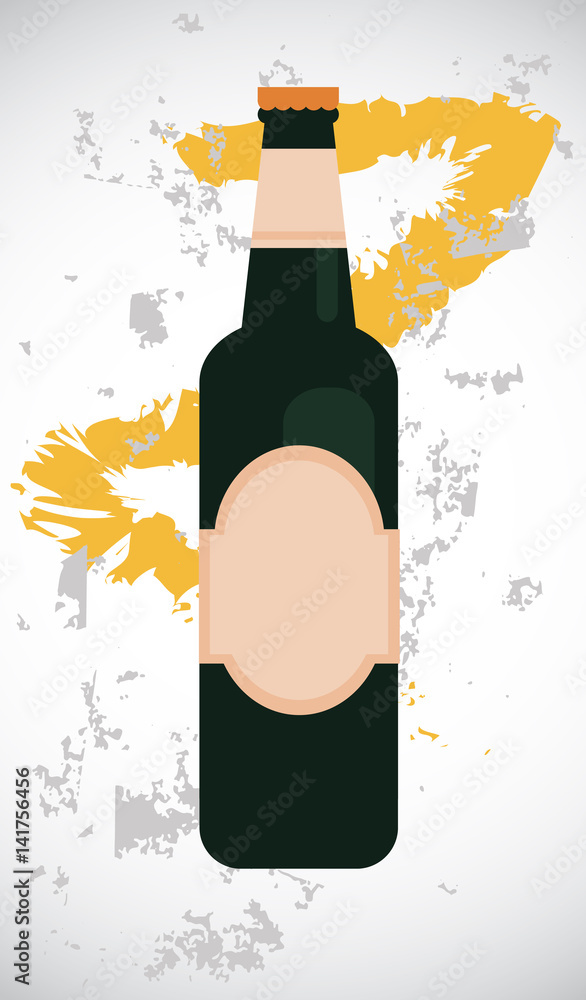 Bottle beer poster. Stock vector. Isolated with abstract texture shape ...
