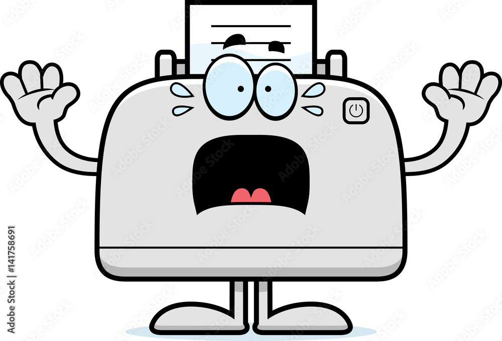 Scared Cartoon Printer Stock Vector | Adobe Stock