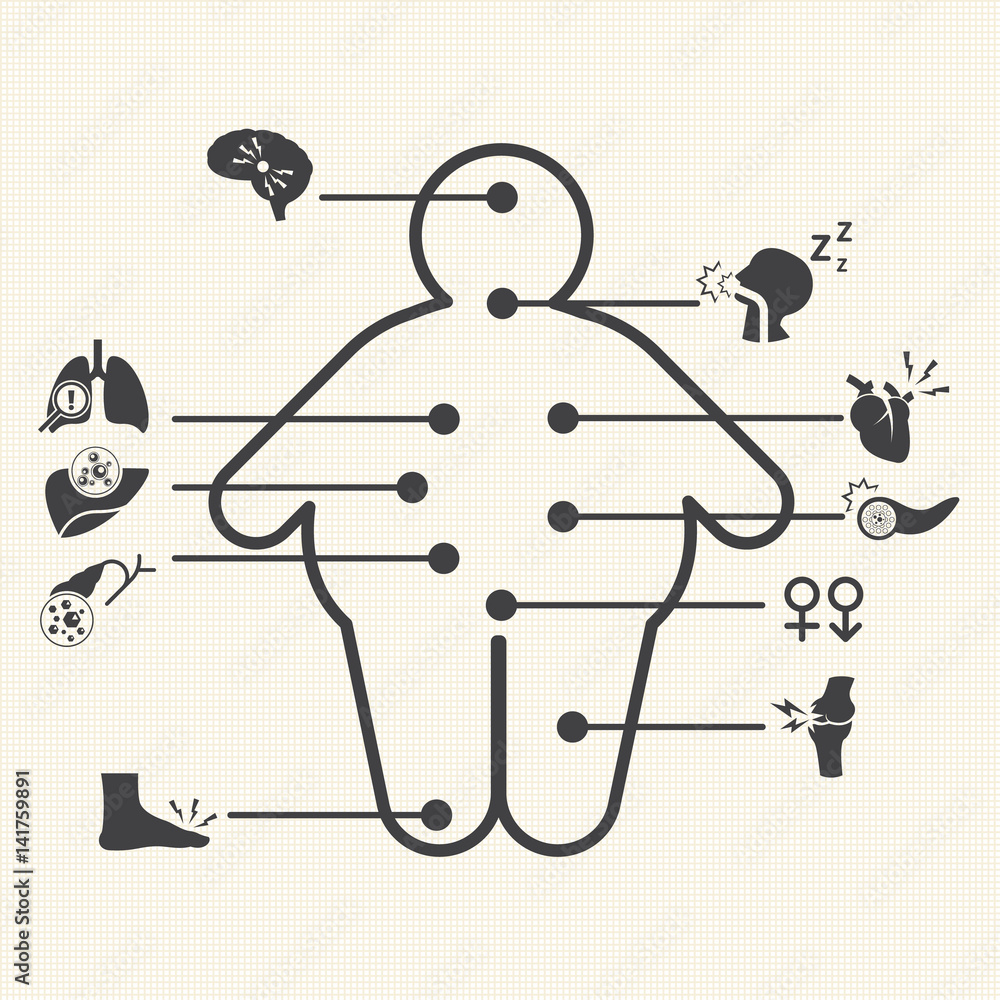 Medical complications of obesity, Medical icons Stock Vector | Adobe Stock