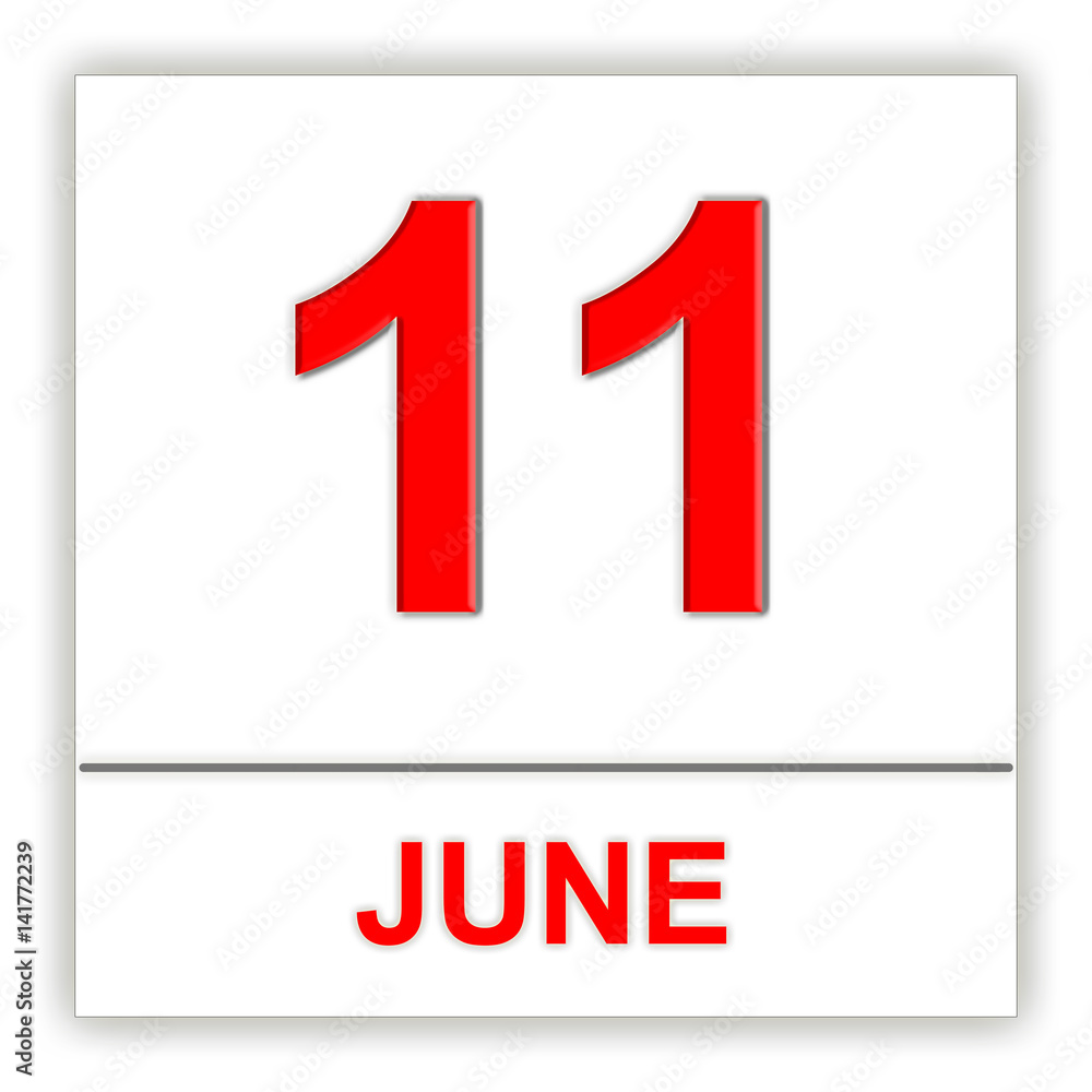 June 11. Day on the calendar. Stock Illustration | Adobe Stock